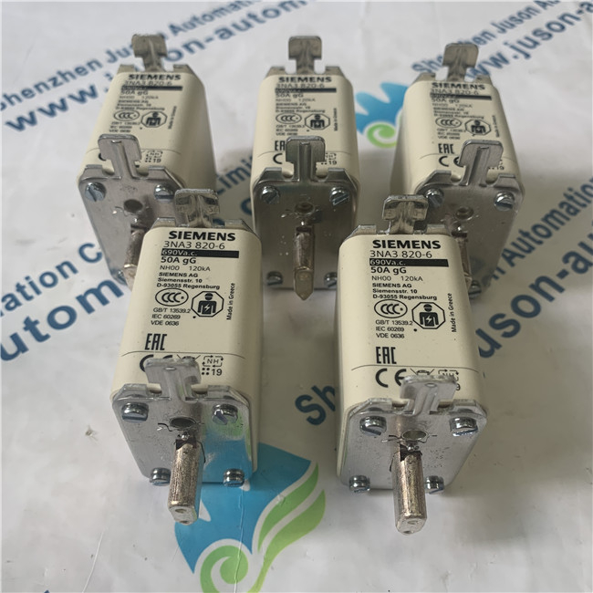 SIEMENS 3NA3820-6 LV HRC fuse element, NH00, In: 50 A, gG, Un AC: 690 V ...