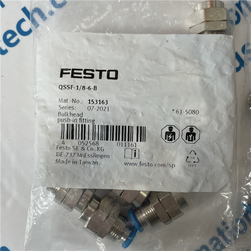 FESTO threaded plug-in bulkhead fitting QSSF-1 8-6-B 153163 - Buy FESTO ...