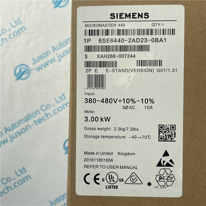 SIEMENS inverter 6SE6440-2AD23-0BA1 MICROMASTER 440 built-in class A ...